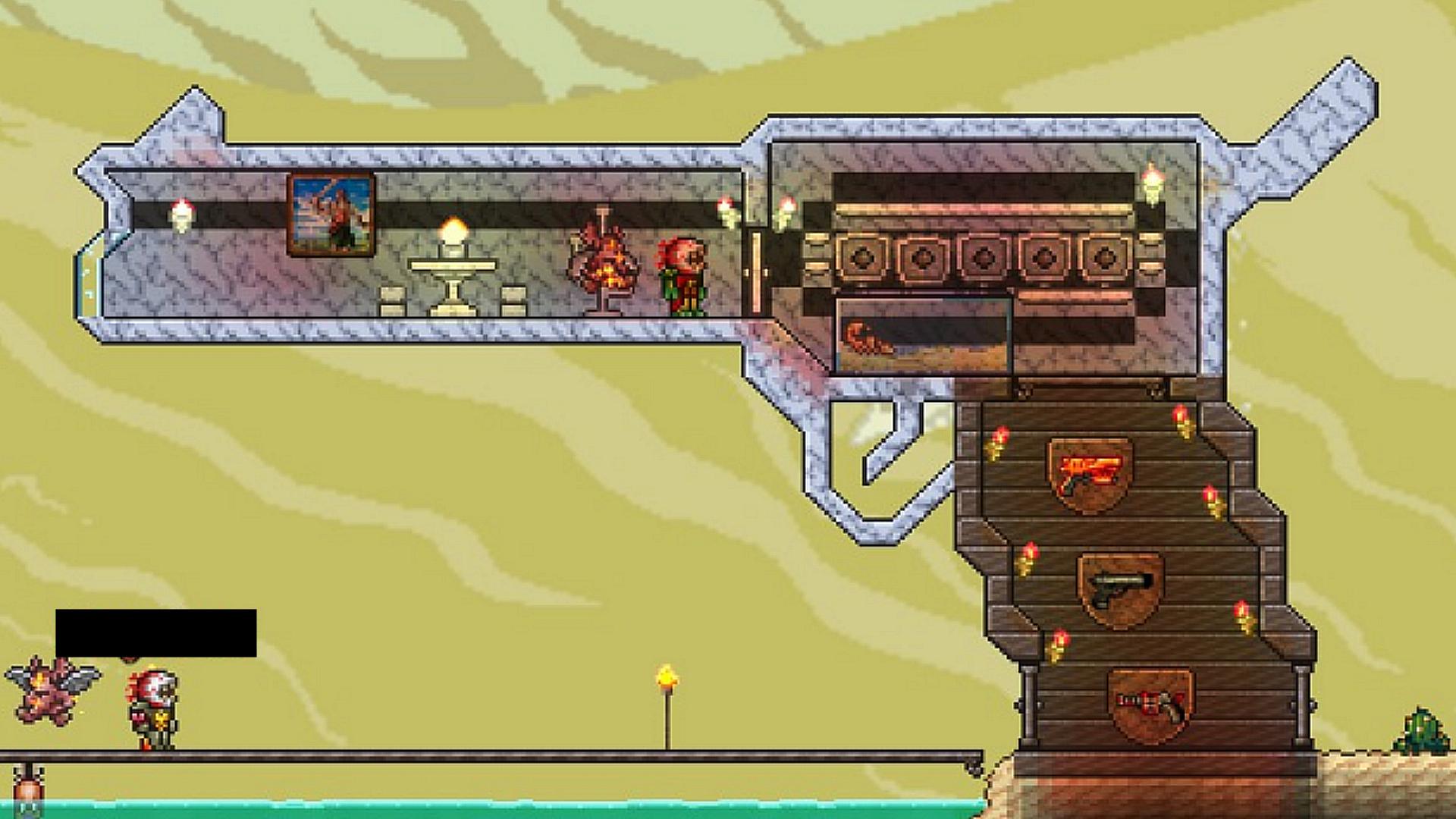 me and my friend built a very fitting house for the gun dealer ...