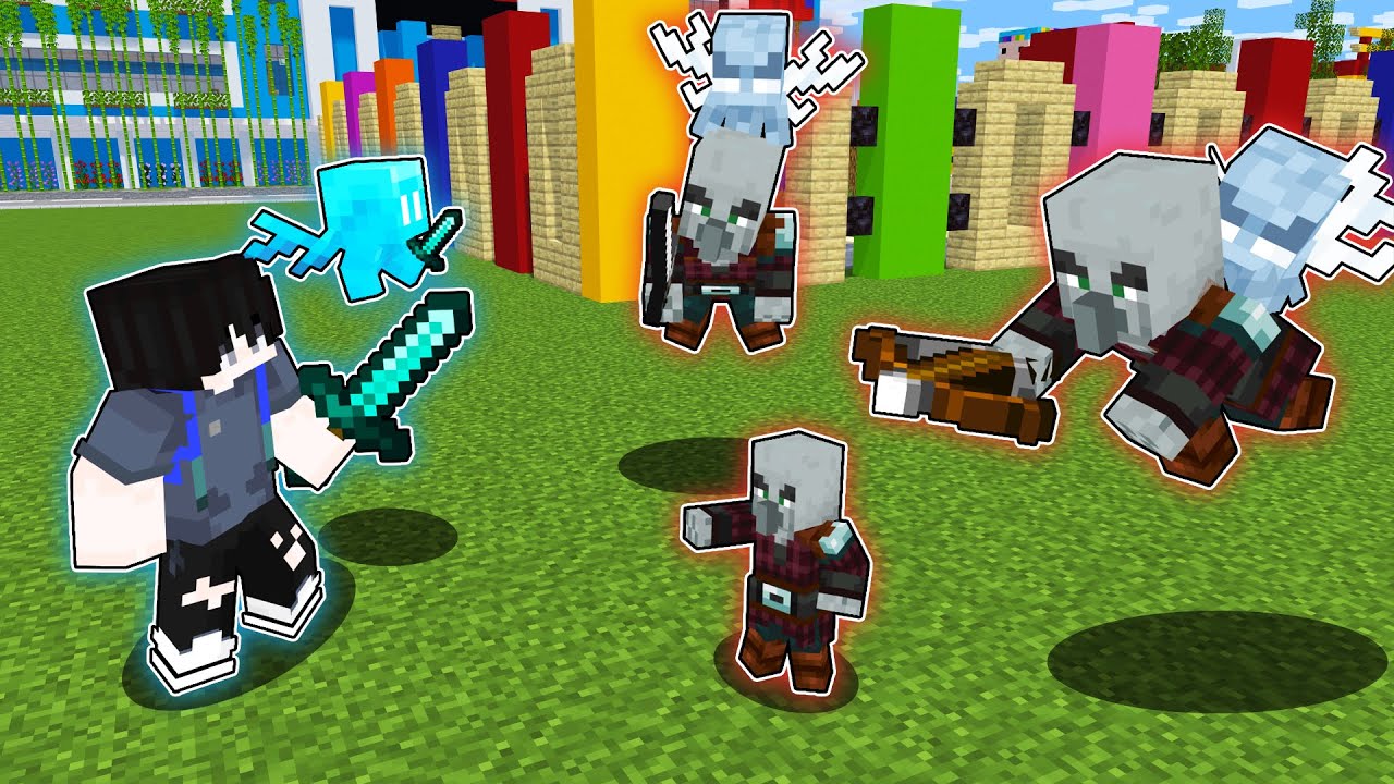 FLYING PILLAGER vs ALLAY ARMY in Minecraft | OMO City - MineNest, Mine Nest