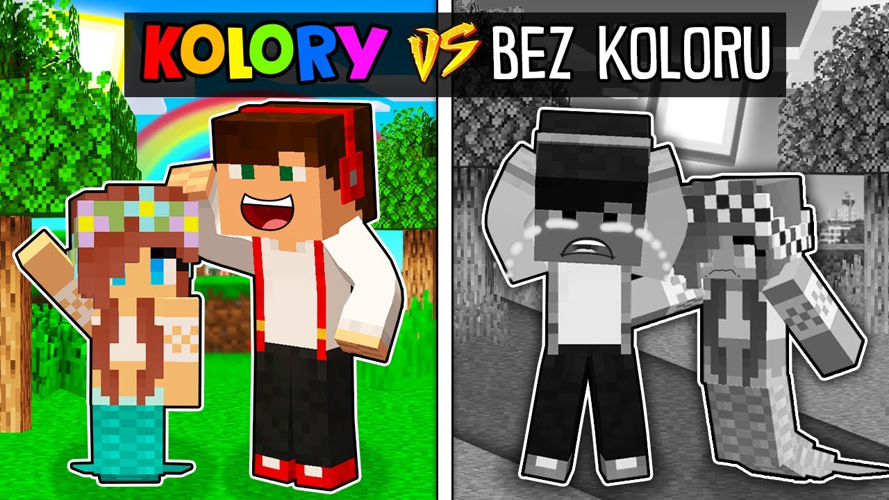 MOJE KOLORY ZNIKNĘŁY A ŚWIAT ZOSTAŁ CZARNO BIAŁY W MINECRAFT?! GPLAY ...