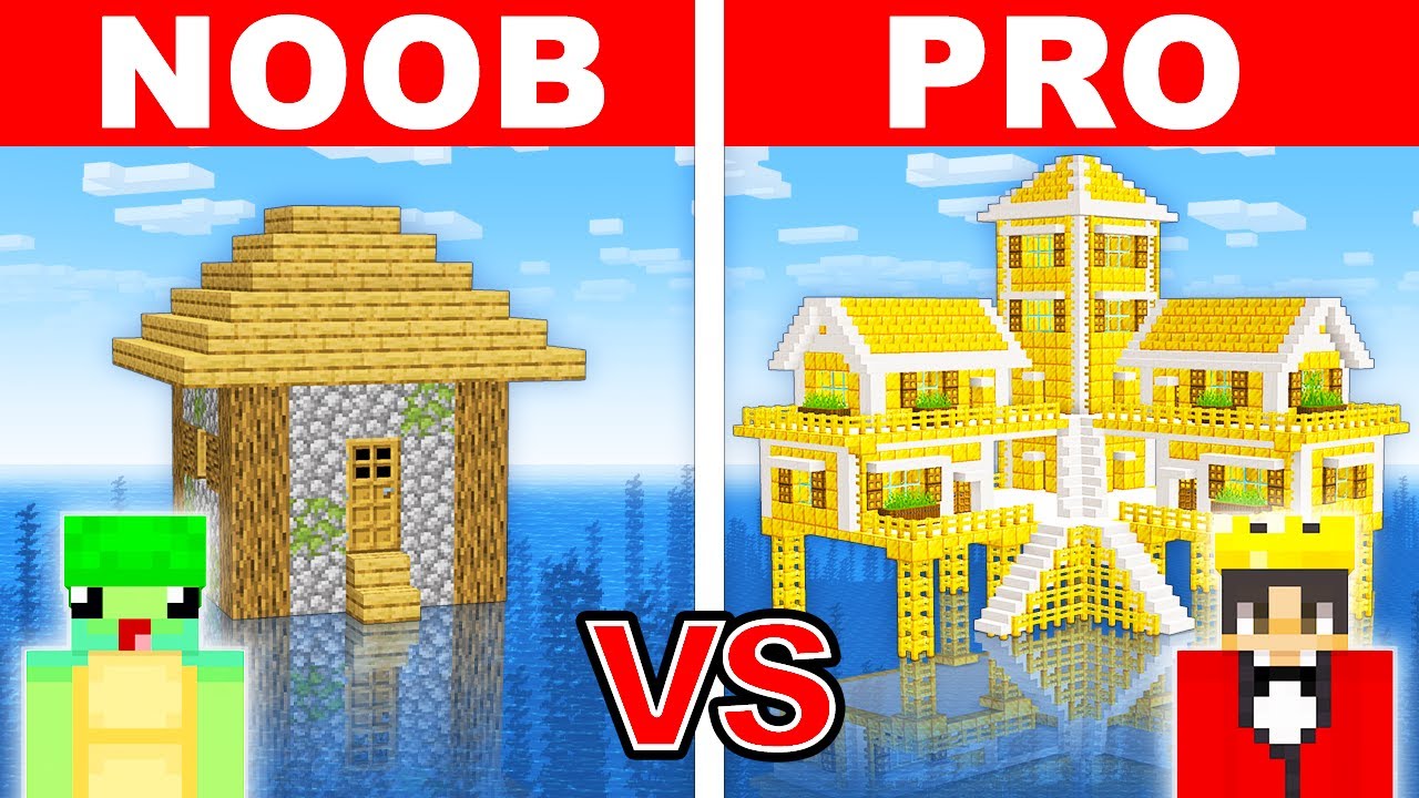 NOOB vs PRO: SURVIVAL HOUSE ON WATER Water Build Challenge in Minecraft! - MineNest, Mine Nest