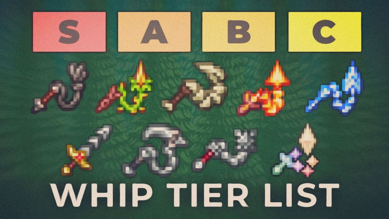 All Whip Tier List & Comparison - Terraria 1.4.4.9 - MineNest, Mine Nest