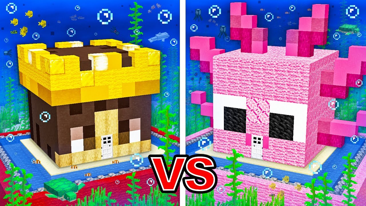 AXY vs MONGO UNDERWATER House Battle in Minecraft! - MineNest, Mine Nest