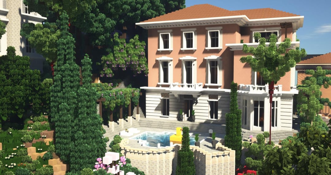Mediterranean Villas are really made to be reproduced in minecraft - MineNest, Mine Nest