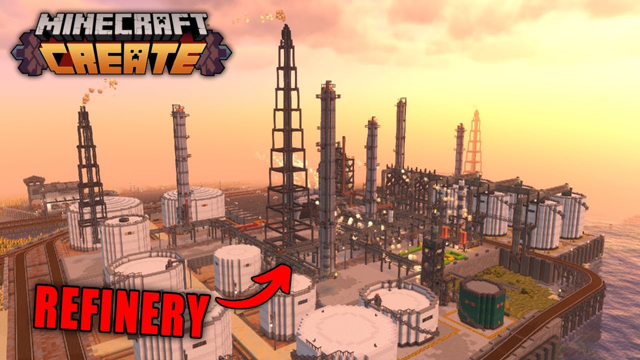 I Built A WORKING OIL REFINERY In Minecraft Create Mod - MineNest, Mine ...