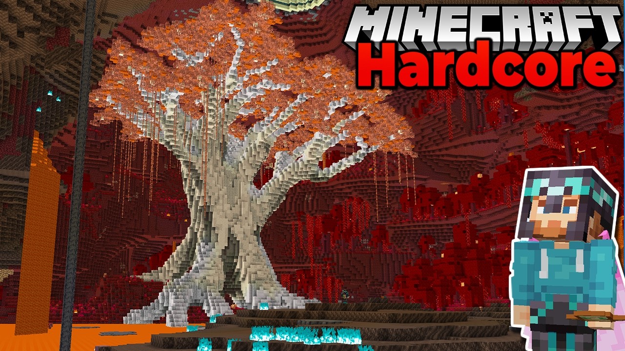 I Built a MEGA Nether Tree in my Hardcore Minecraft Survival Forever ...
