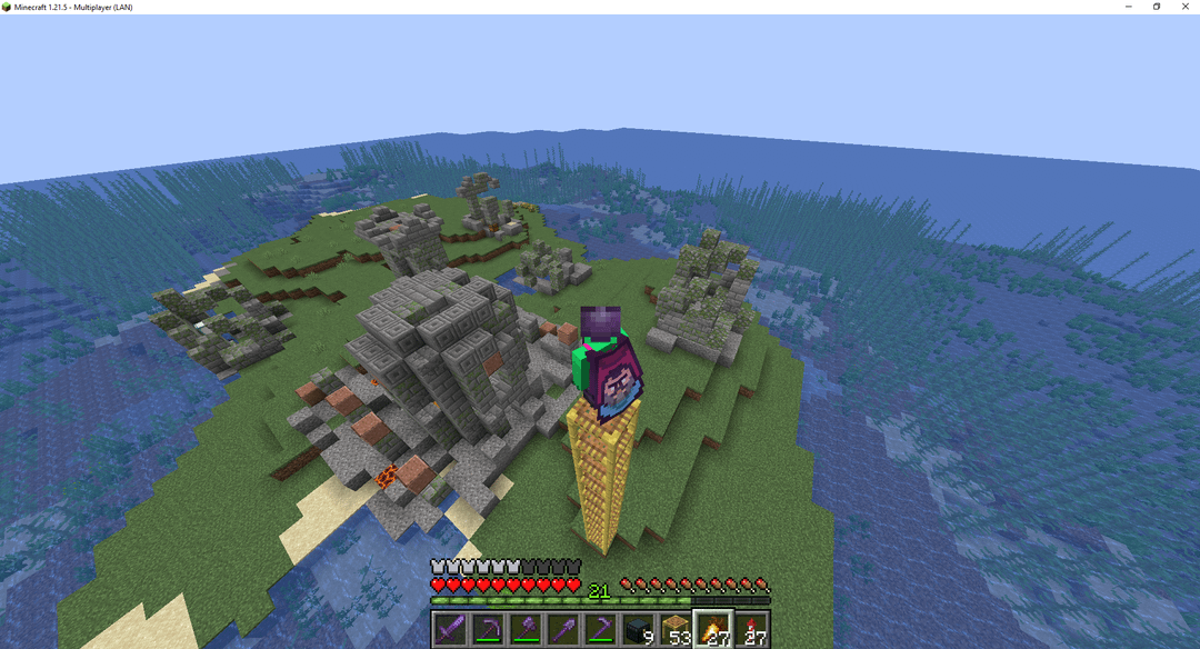 Cold Ruin Cluster with 6 Ruins Above Water on an Island - MineNest ...