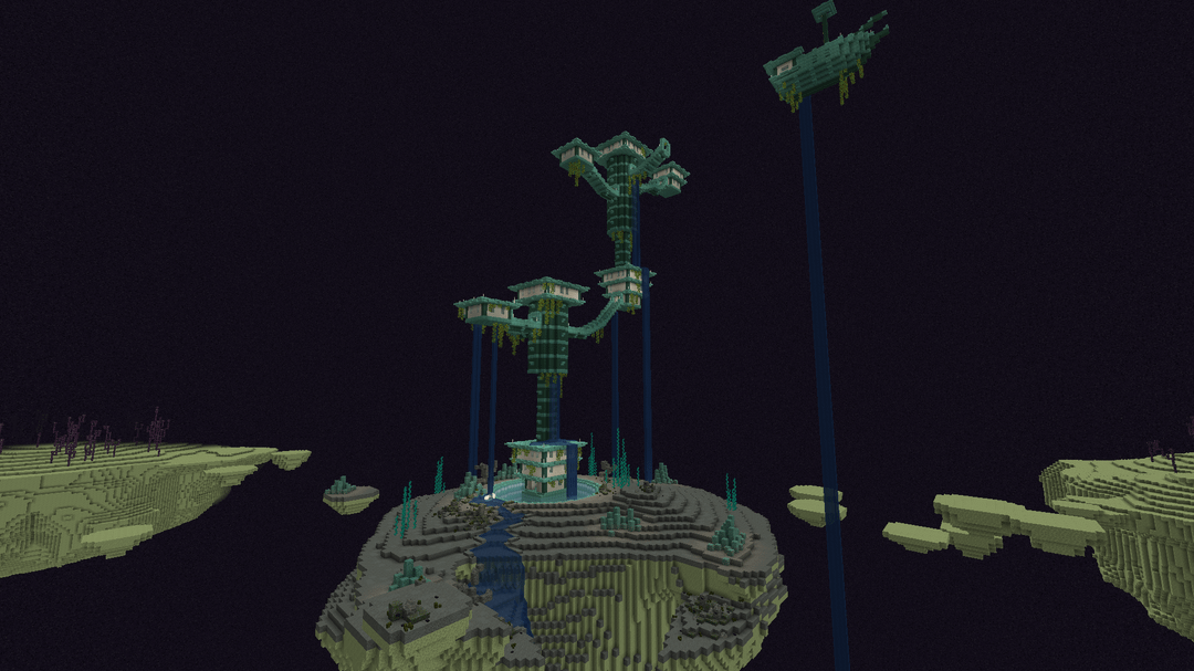 I built an End City in the style of an Ocean Monument in The End ...