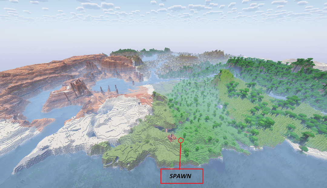 ruined portal spawn with badlands and jungle neer spawn - MineNest, Mine Nest