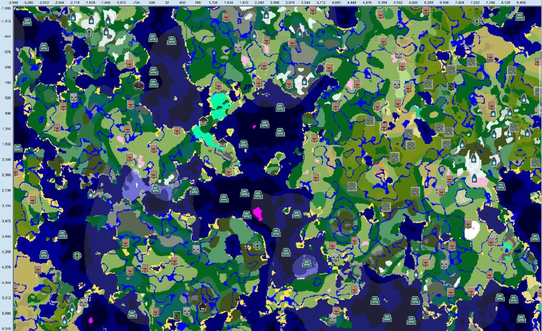 five ocean monuments, two end portals (one directly under a village ...