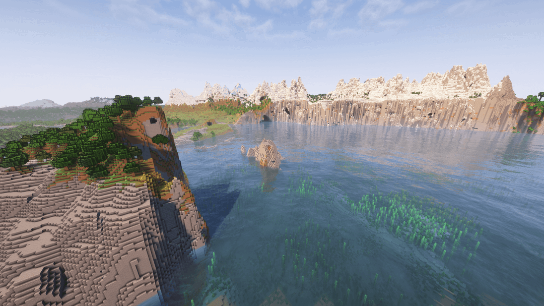 Sheer Coastal Cliff Buffered by Max Height Mountains [Seed ...