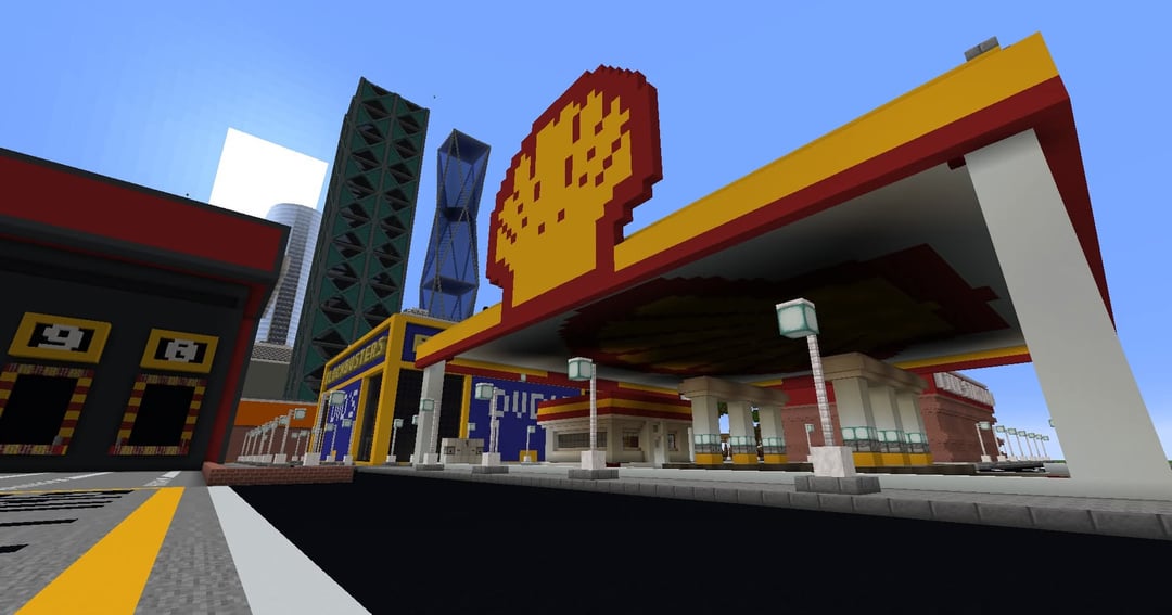 shell gass station in minecraft - MineNest, Mine Nest