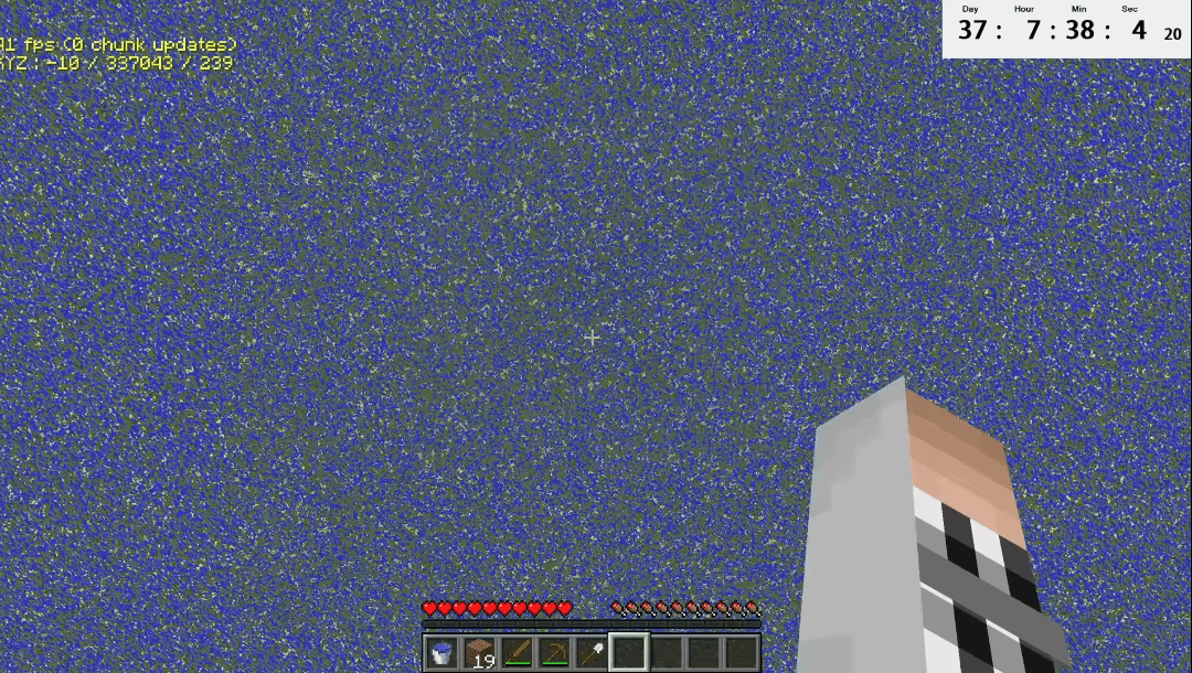 What the minecraft world looks like from over 50 million and 100 ...