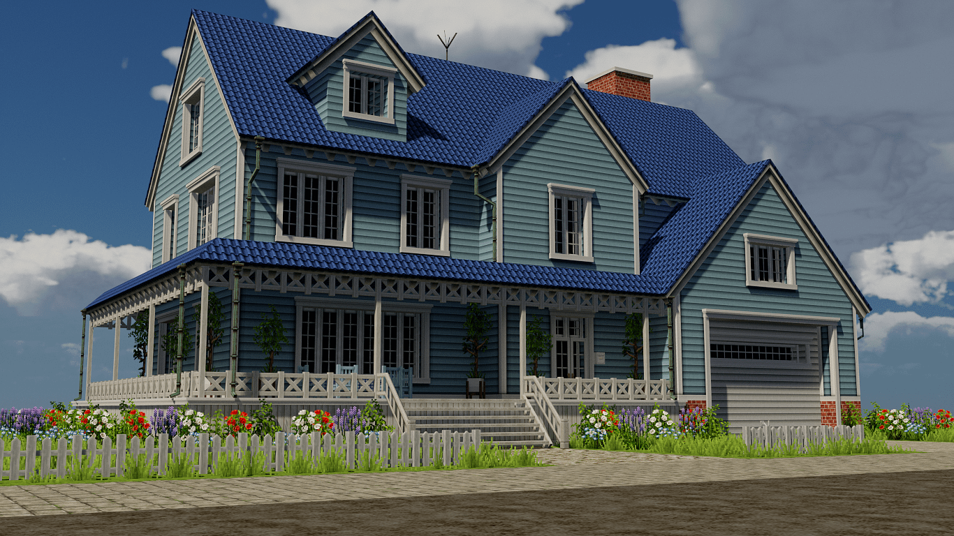 Build | Blue House | Mod: Cocricot - MineNest, Mine Nest