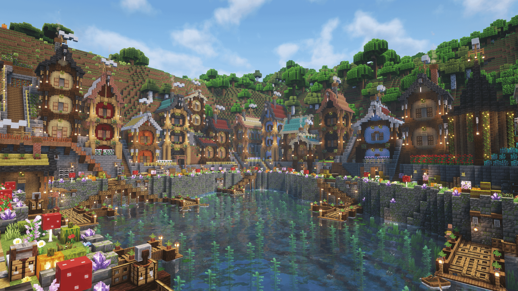 just another cozy lakeside village in Minecraft - MineNest, Mine Nest