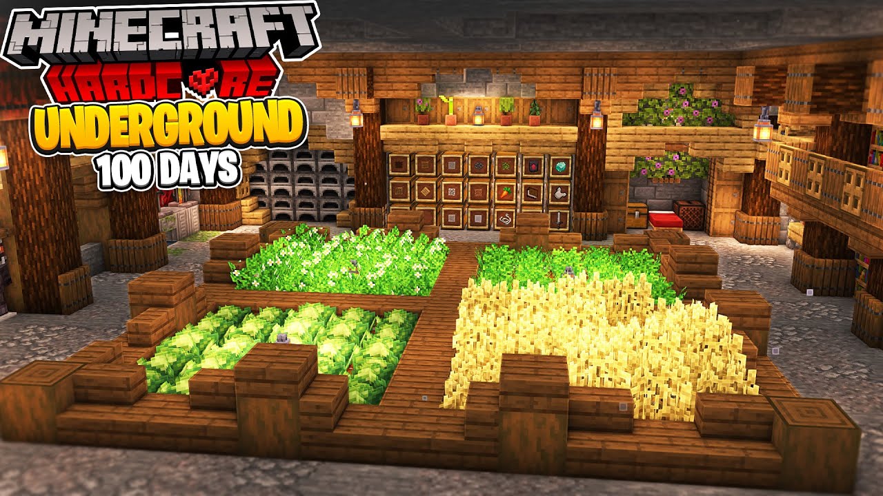 I Survived 100 Days UNDERGROUND in Hardcore Minecraft - MineNest, Mine Nest