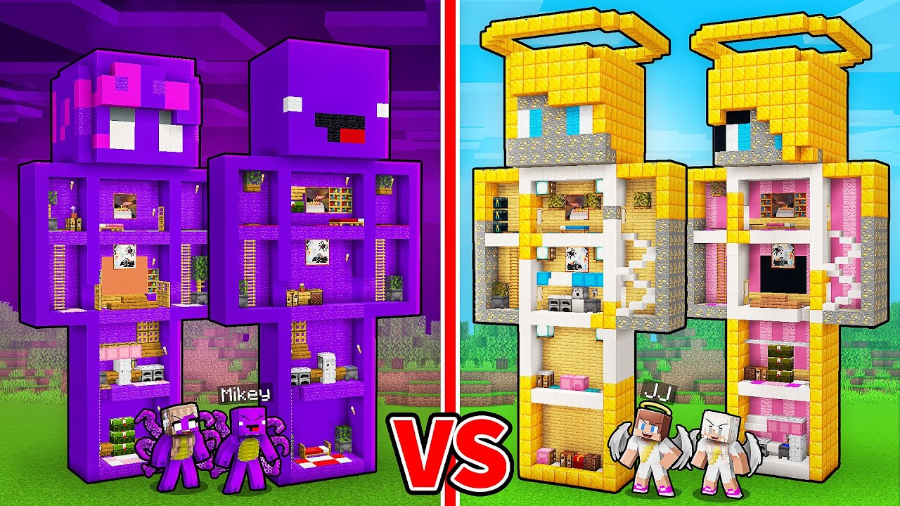 JJ and Mikey: DARK vs LIGHT STATUE FAMILY BATTLE in Minecraft - Maizen ...