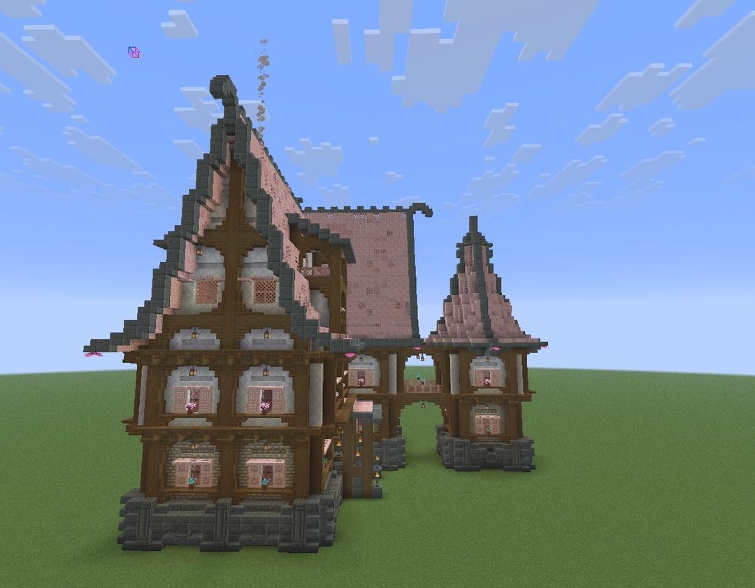Medieval cherry house (modded) - MineNest, Mine Nest