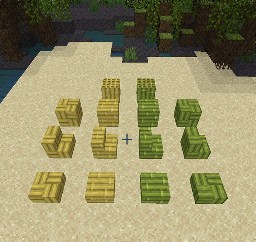 Unstripped Bamboo Blocks - MineNest, Mine Nest