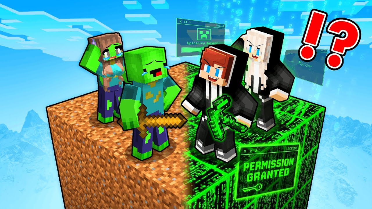 Mikey Noob VS JJ Hacker Family Survive in ONE CHUNK Battle in Minecraft ...
