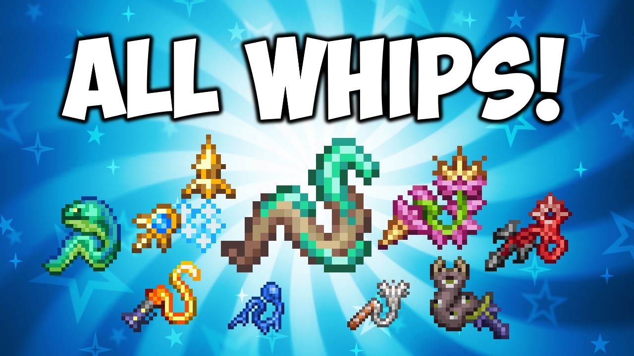 How to get ALL 9 Whips in Terraria 1.4.5 - MineNest, Mine Nest