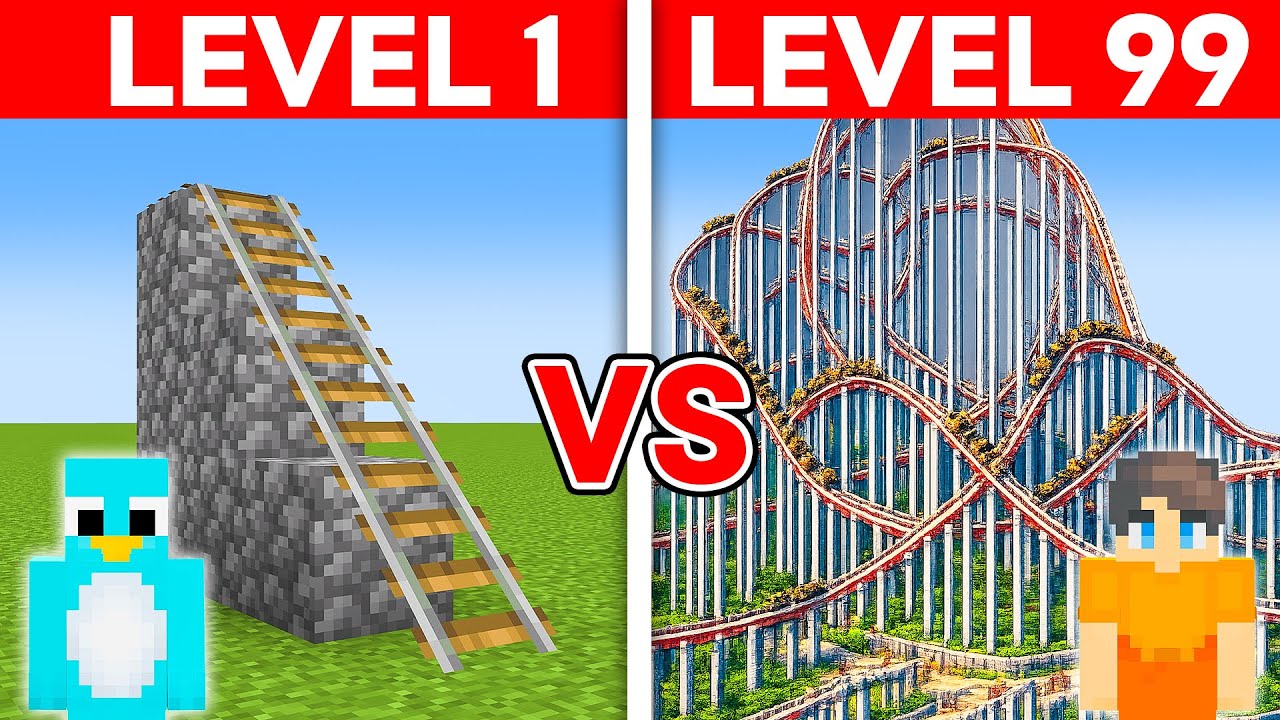 Level 1 to 100 Rollercoasters in Minecraft! - MineNest, Mine Nest