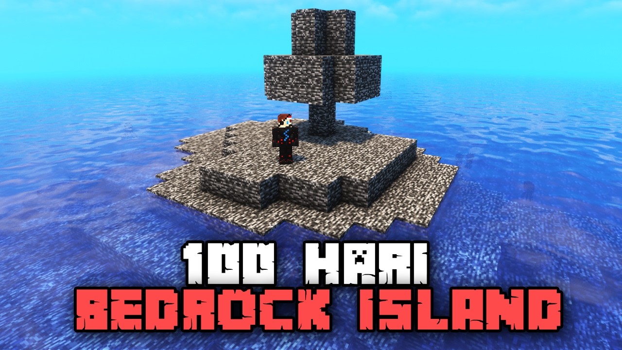 100 Hari Minecraft PULAU BEDROCK Hardcore - MineNest, Mine Nest