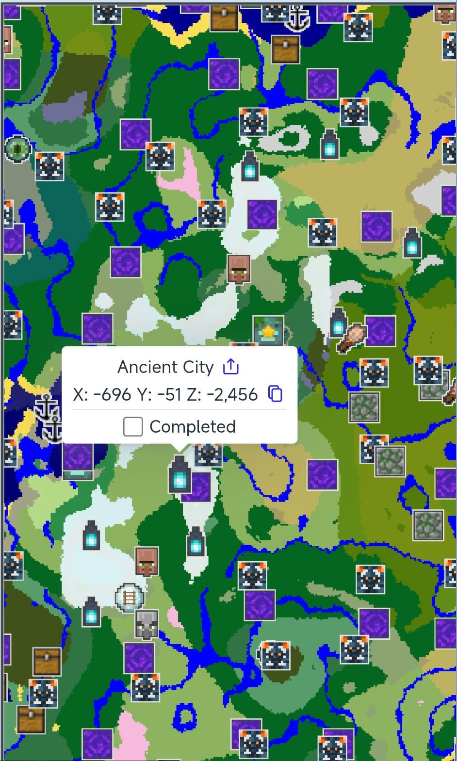 Seed "Elyor" - Dense Ancient City Cluster: 4 within 300 blocks ...