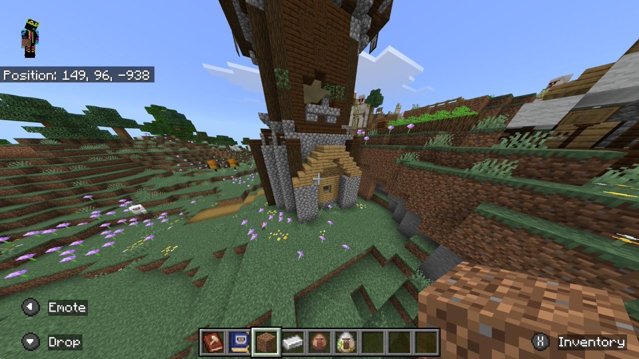 Crazy pillager outpost with a village 3636952234870666860 - MineNest ...