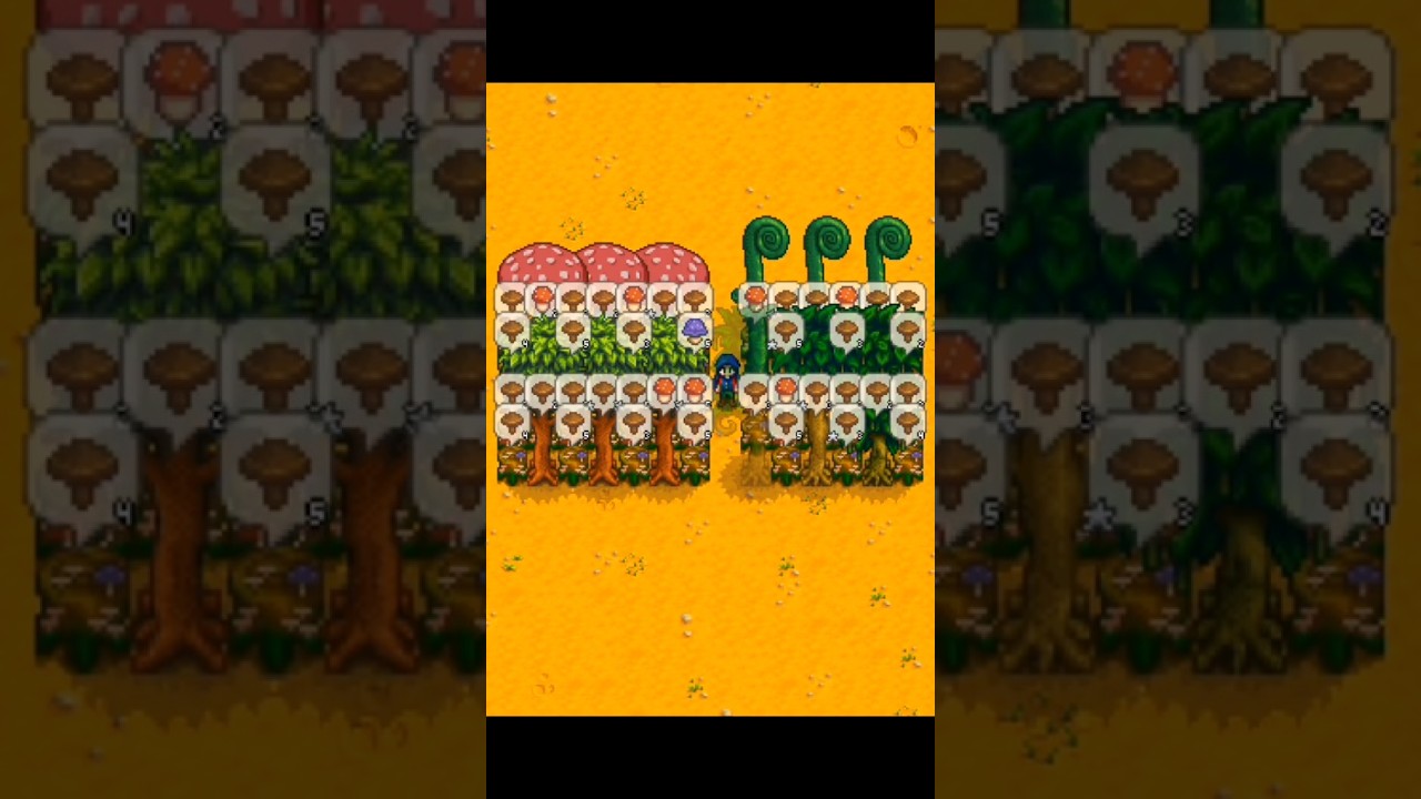 Mushroom, Mossy, and Mahogany Trees with Mushroom Logs in Stardew ...