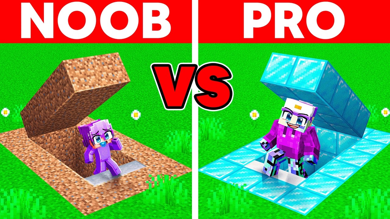 NOOB vs PRO: SECRET BUNKER House Build in Minecraft - MineNest, Mine Nest